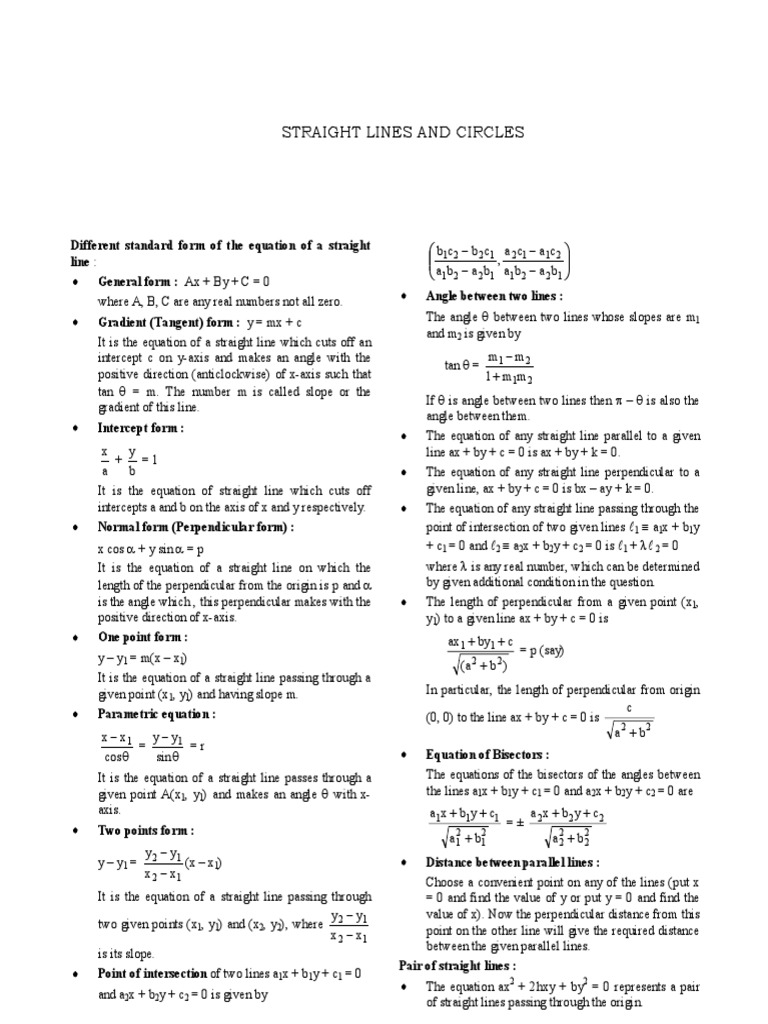 8-St Lines and Circles | PDF | Line (Geometry) | Circle