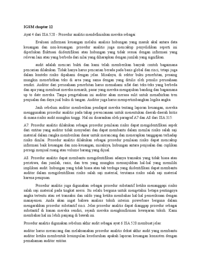 IGSM Chapter 12 & ISA 520 | PDF