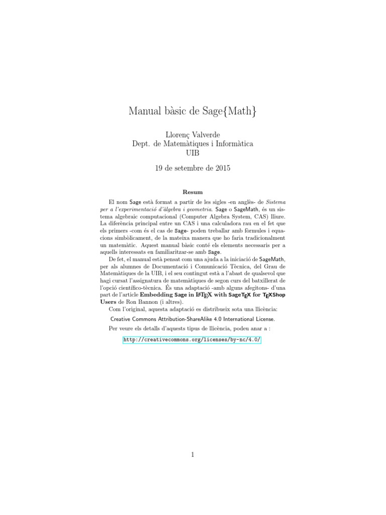 Manual Basic de Sage (Math) | PDF