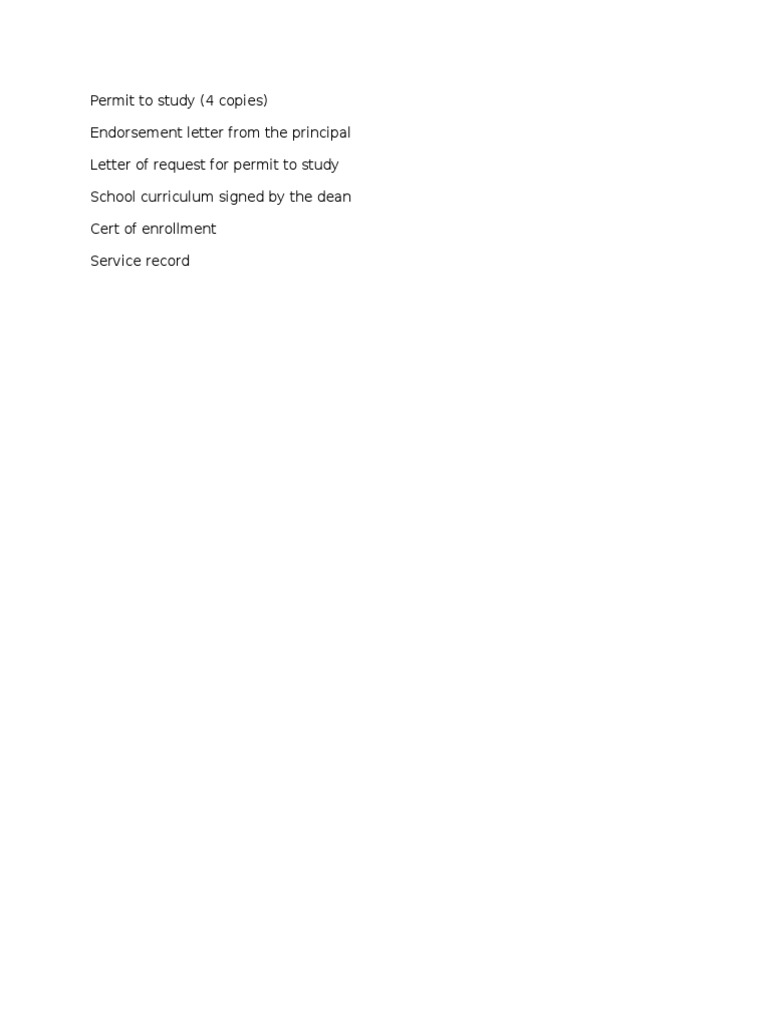 Permit To Study | PDF