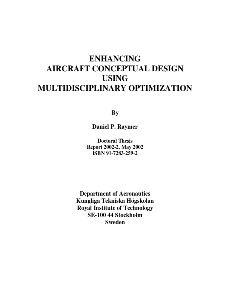 Enhancing Aircraft Conceptual Design Using Multidisciplinary Optimization PDF | PDF ...