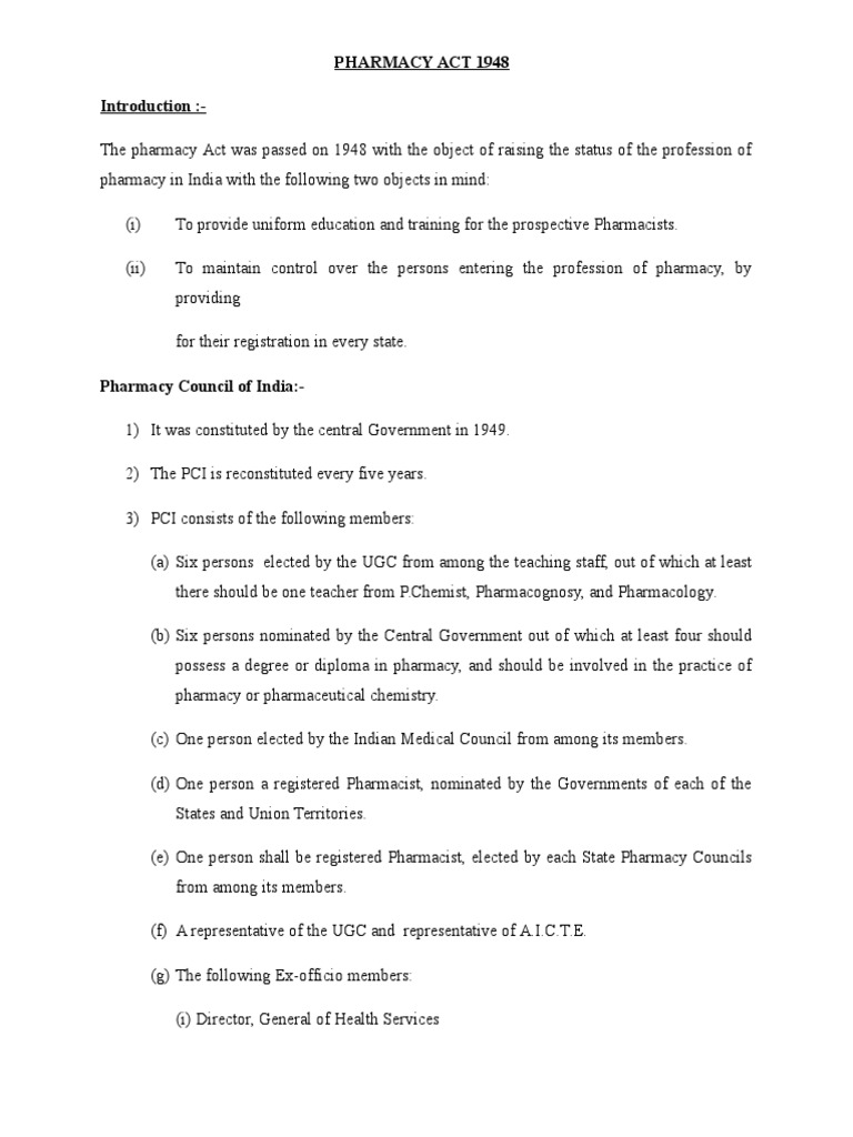 Pharmacy Act | PDF | Pharmacist | Pharmacy