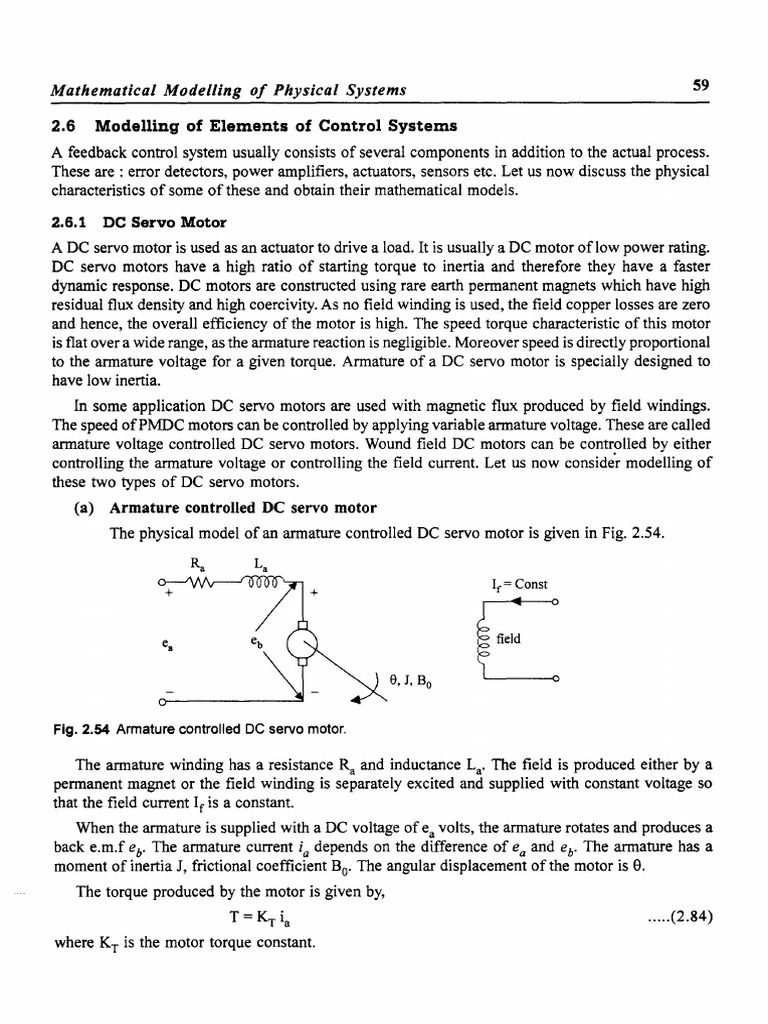 2 Modeling DC Servo Motors | PDF | Servomechanism | Electric Motor