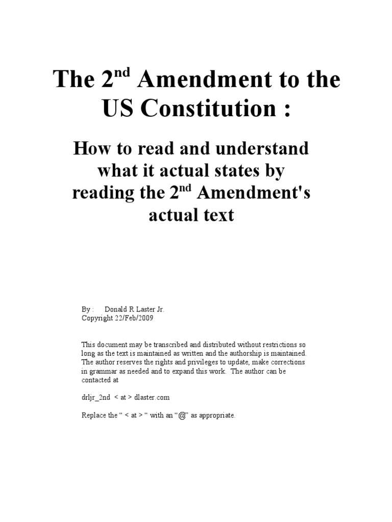 How To Read 2nd Amendment | PDF | Second Amendment To The United States ...
