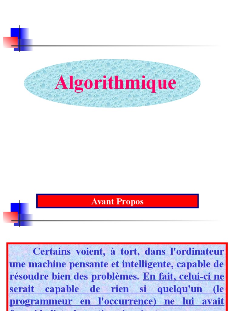 Algorithmique | PDF | Structure de contrôle | Langage de programmation