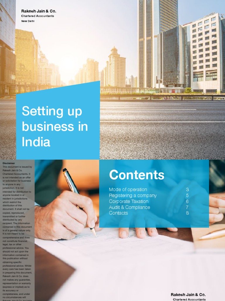 Setting Up Business in India | PDF | Value Added Tax | Corporate Tax