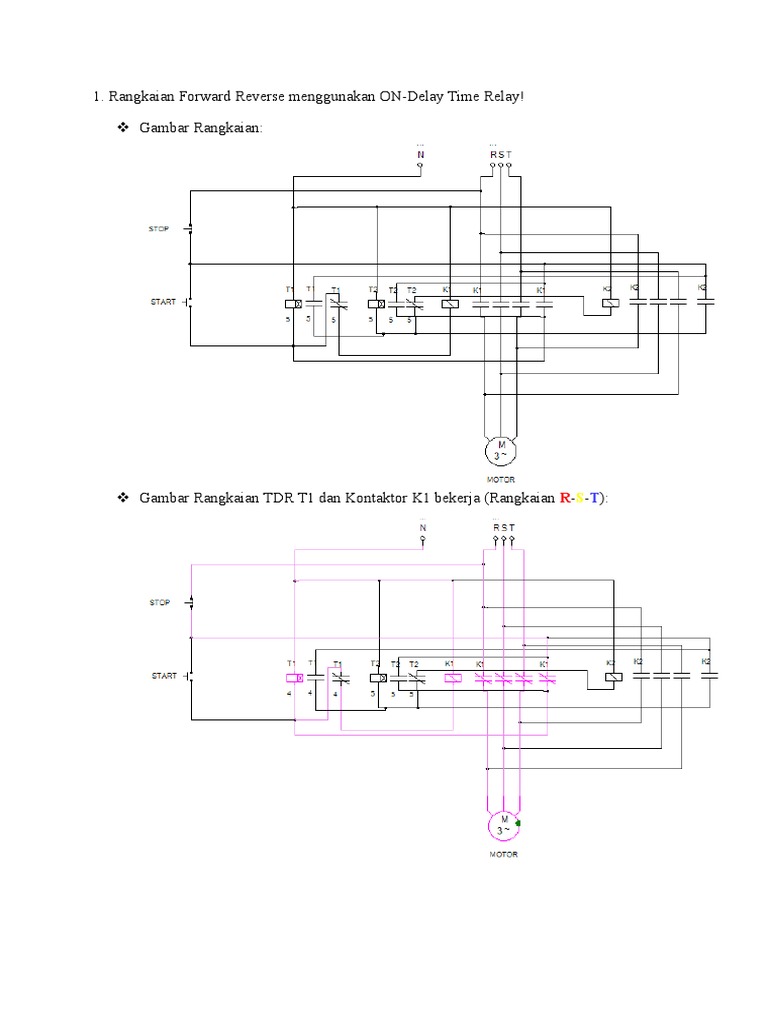 Rangkaian Forward Reverse Timer On Otomatis | PDF