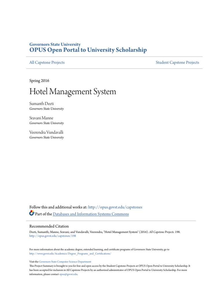 Hotel Management System Overview | PDF | Eclipse (Software) | Software ...