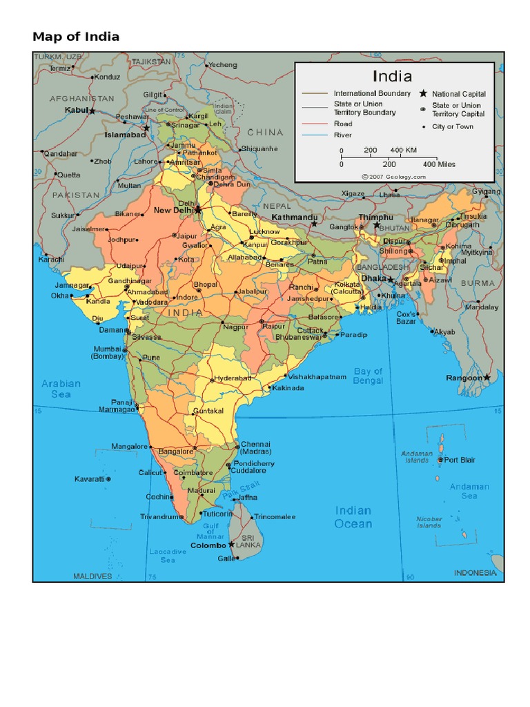 Detailed Maps of India and Delhi | PDF