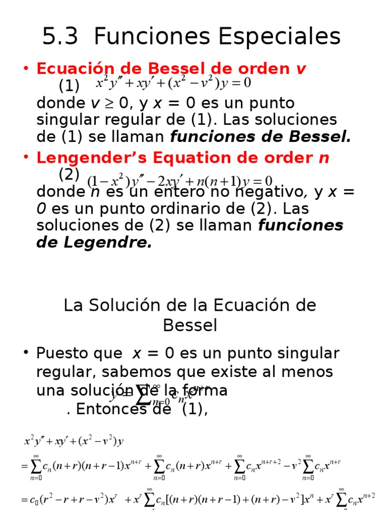 Funciones de Bessel y sus Soluciones | PDF | Funciones y mapeos ...