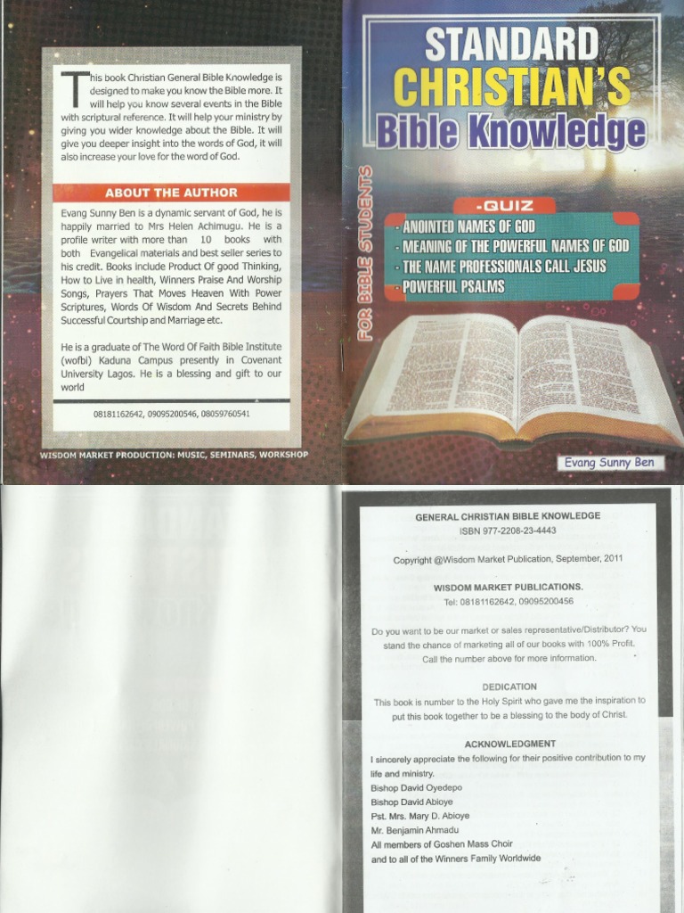 Standard Christian's Bible Knowledge | PDF