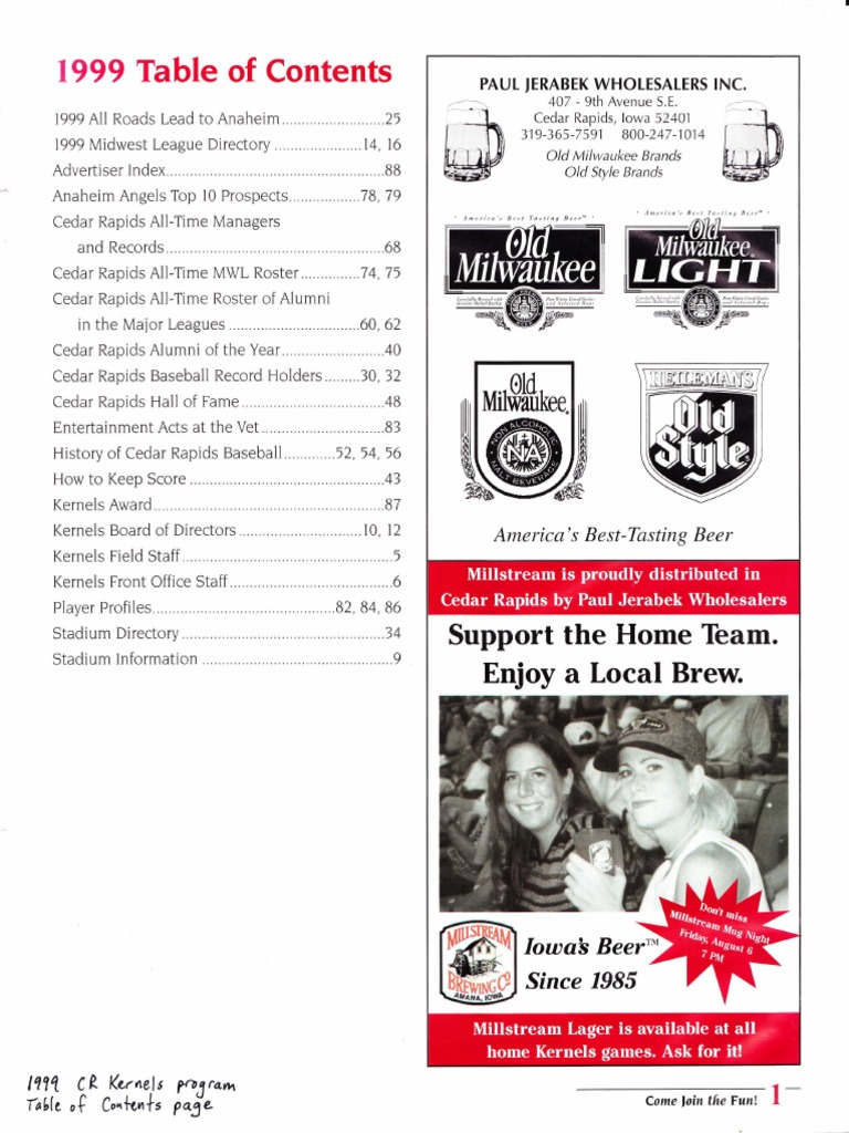 1999 Cedar Rapids Baseball Overview | PDF | Major League Baseball Teams ...