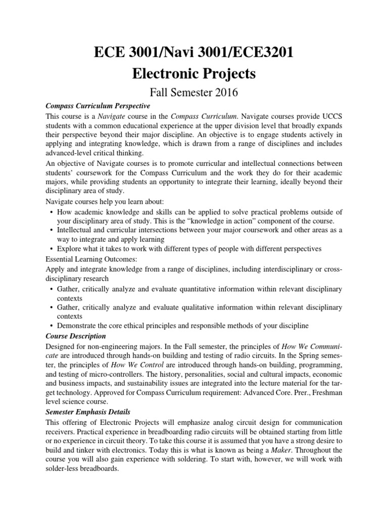 ECE 3001/navi 3001/ECE3201 Electronic Projects: Fall Semester 2016 ...