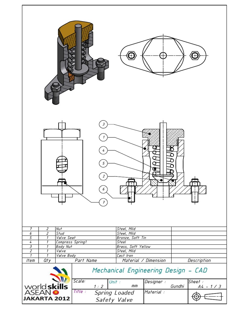 Spring Loaded Safety Valve | PDF | Valve | Bronze