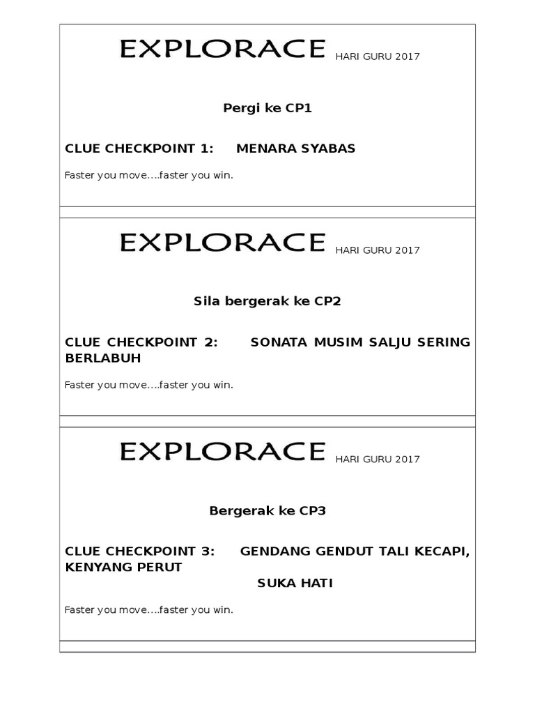 Clue Explorace Final | PDF