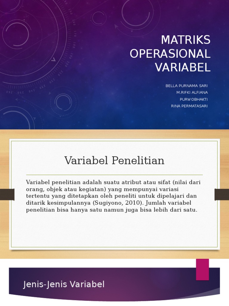 Matriks Operasional Variabel | PDF