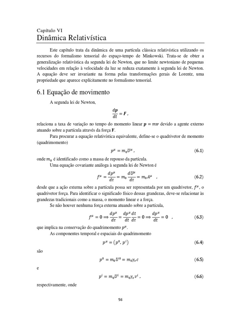 Dinamica Relativistica | PDF | Colisão | Iniciativa/Conjuntura
