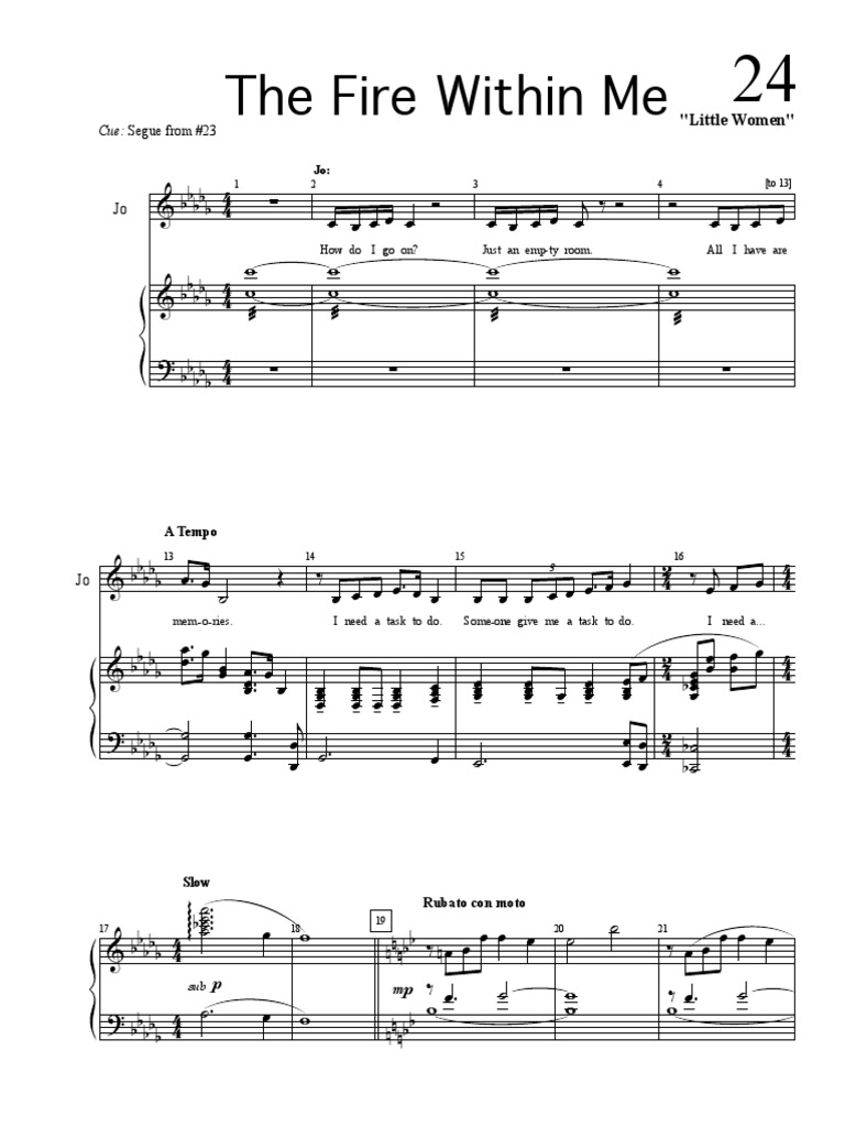 Little Women-Fire Within Me-SheetMusicCC PDF | PDF | Leisure