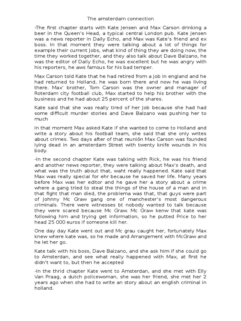 The Amsterdam Connection | PDF | Violence | Crime Thriller