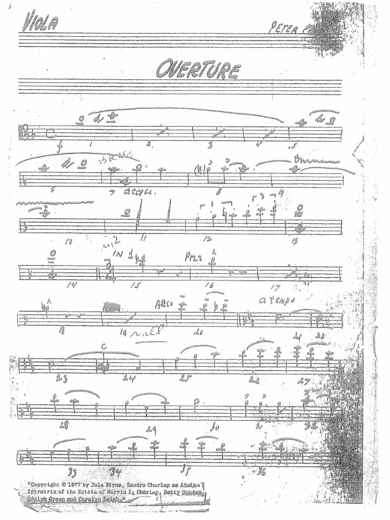 Peter Pan Musical Band Part - Viola | PDF