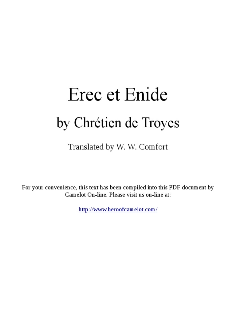Erec Et Enide | PDF | Chrétien De Troyes | Chivalric Romance