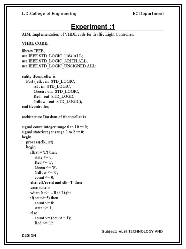 Experiment 1 AIM Implementation of VHDL | PDF
