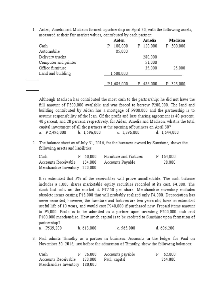 Partnership | Balance Sheet | Partnership