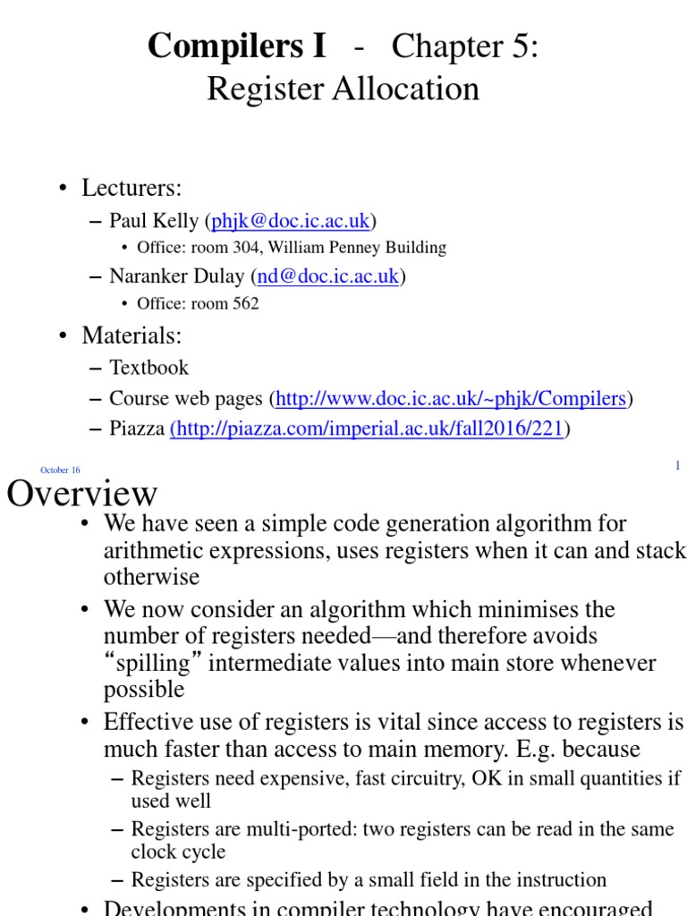 Ch05 Paul BetterRegisterAllocation | PDF | Subroutine | Cpu Cache