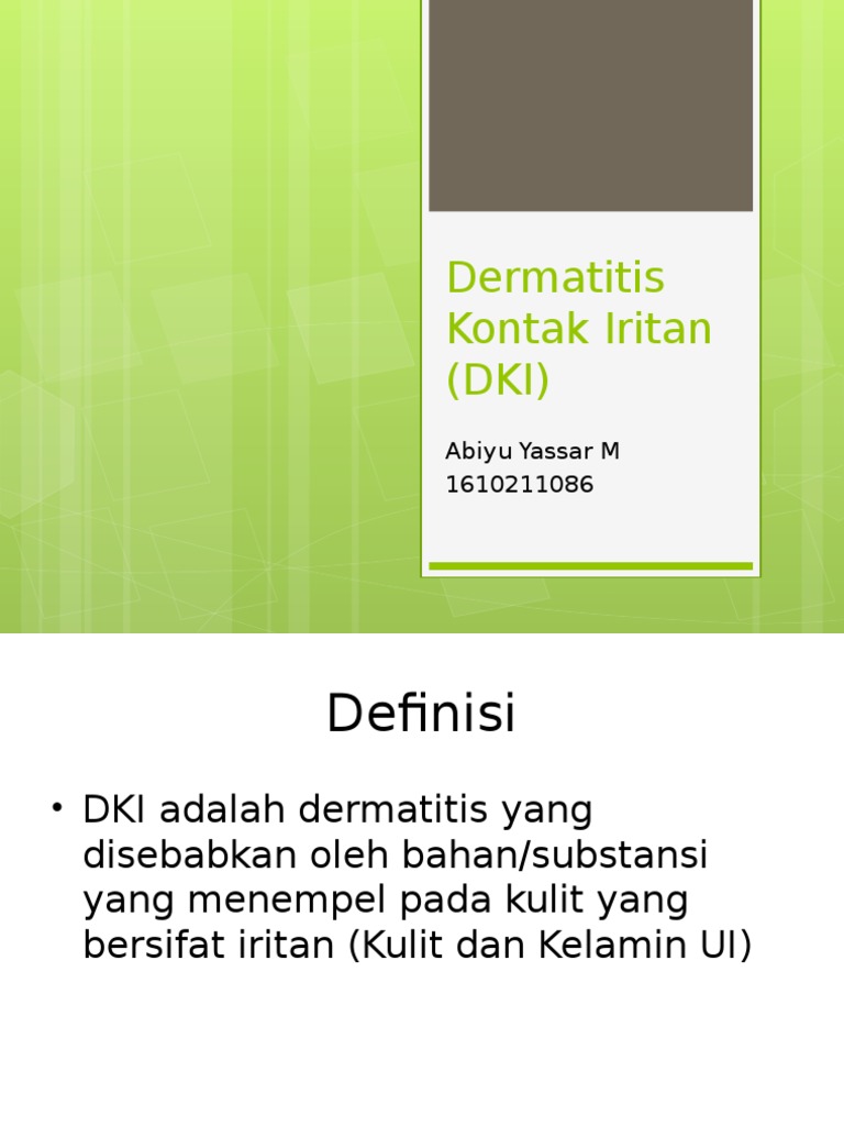 Dermatitis Kontak Iritan (DKI) | PDF