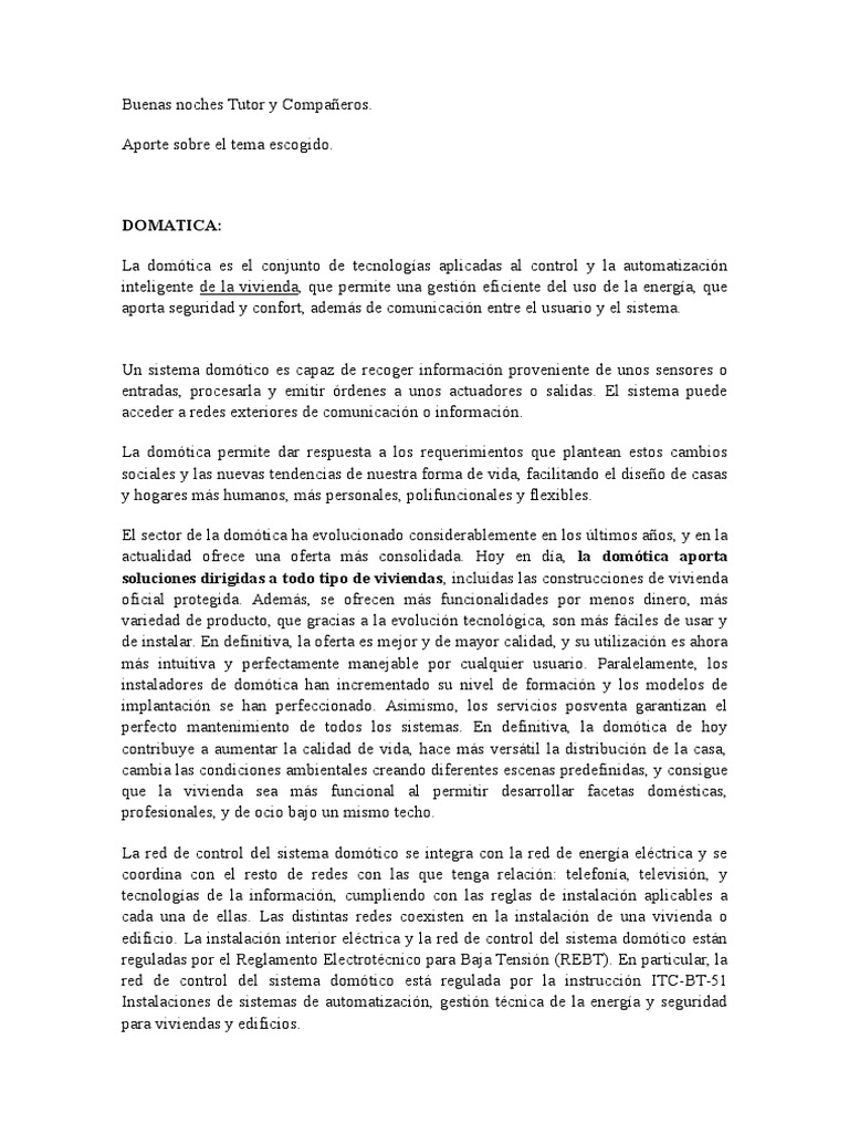 DOMATICA | PDF | Automatización del hogar | Calidad (comercial)