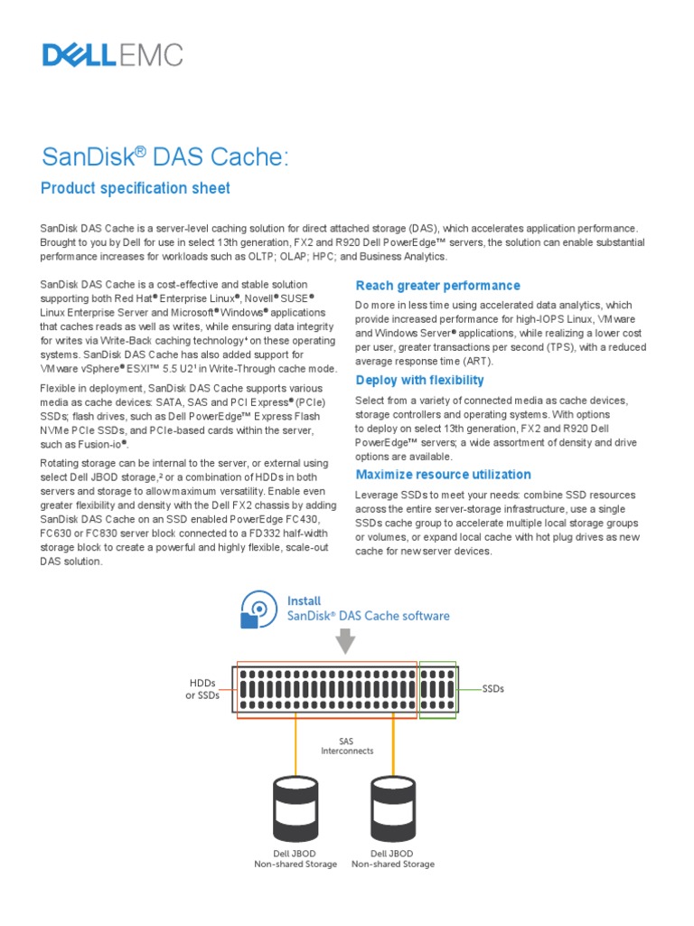 Sandisk Das Cache Specsheet | PDF | Solid State Drive | Cache (Computing)