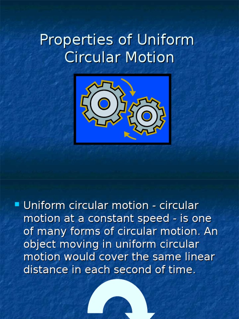 Characteristics of Uniform Circular Motion | PDF | Acceleration | Speed