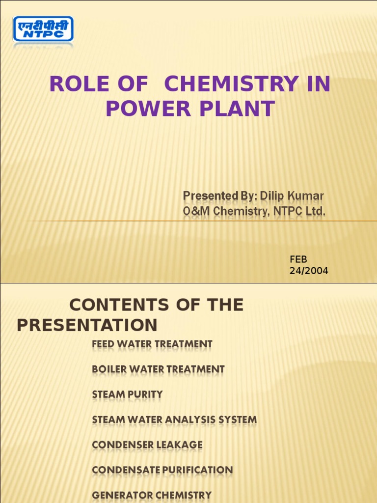 Role of Chemistry in Power Plant | PDF | Sodium Hydroxide | Boiler