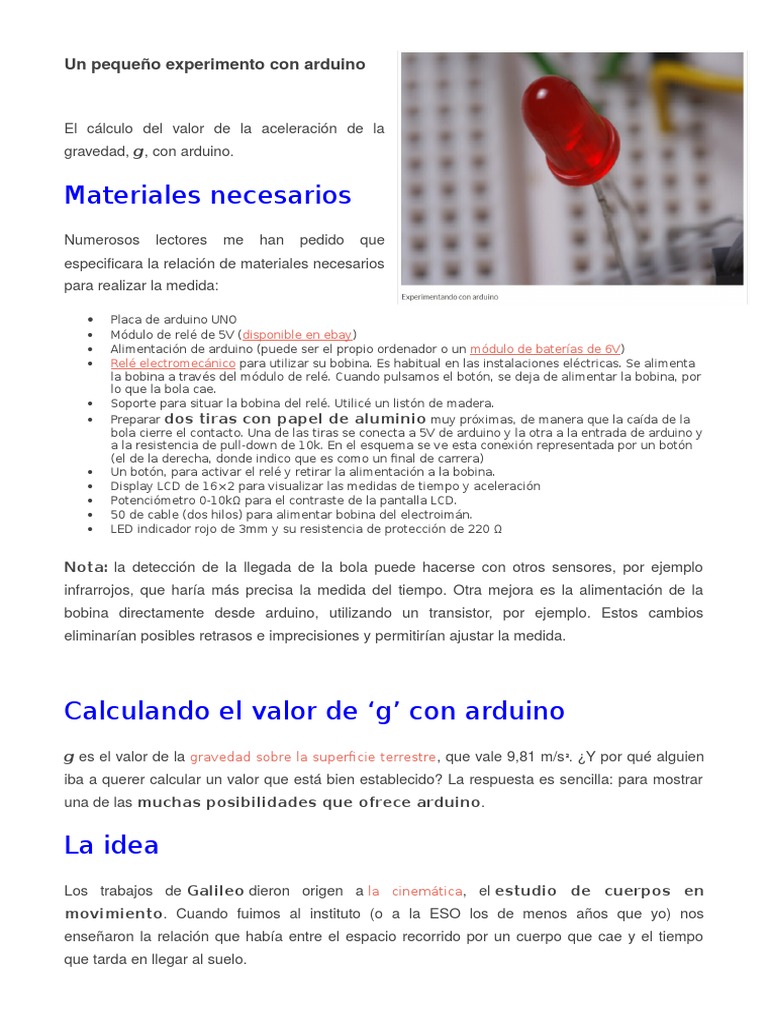 Experimento Con Arduino | PDF | Relé | Arduino