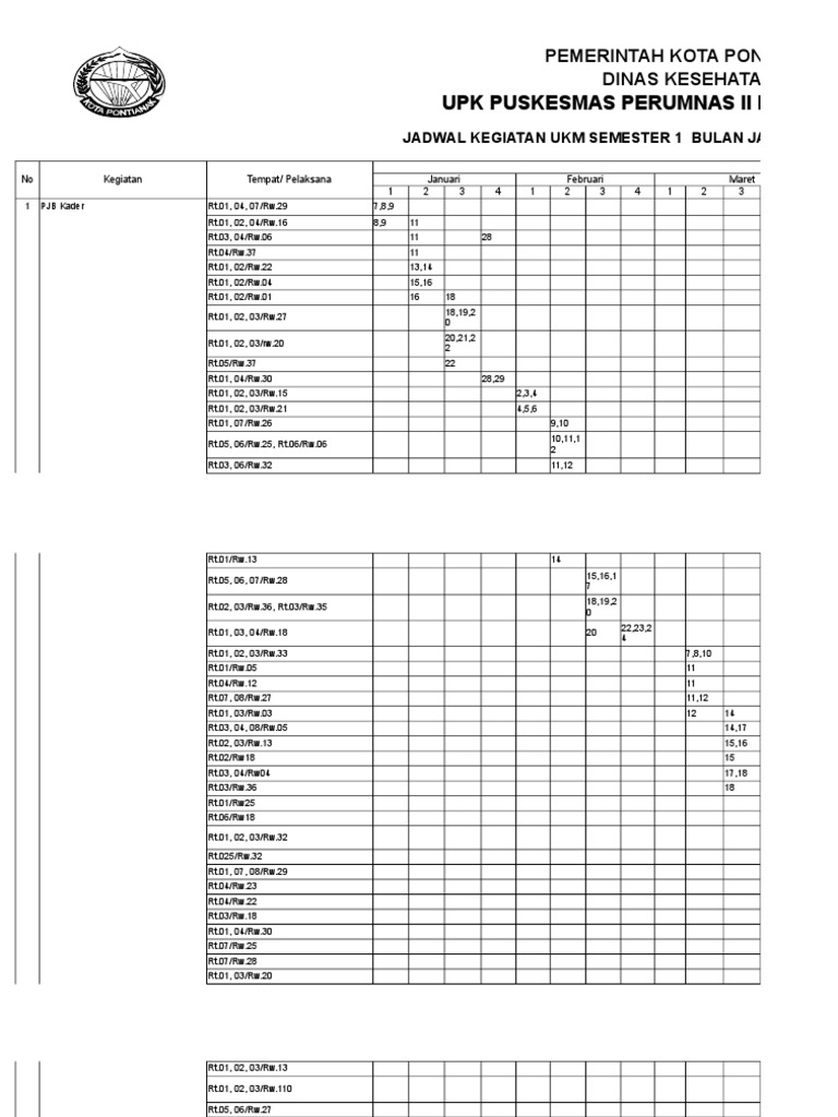 Jadwal Program Contoh | PDF
