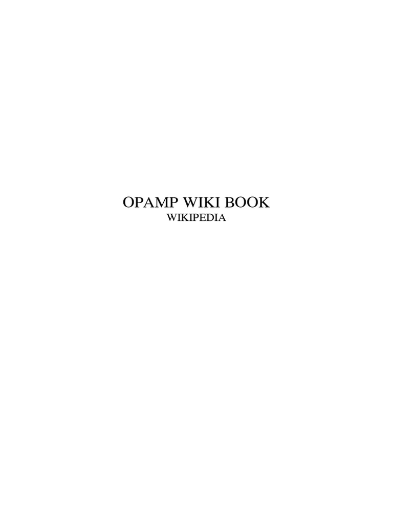 Opamp Wiki Book | PDF | Operational Amplifier | Amplifier