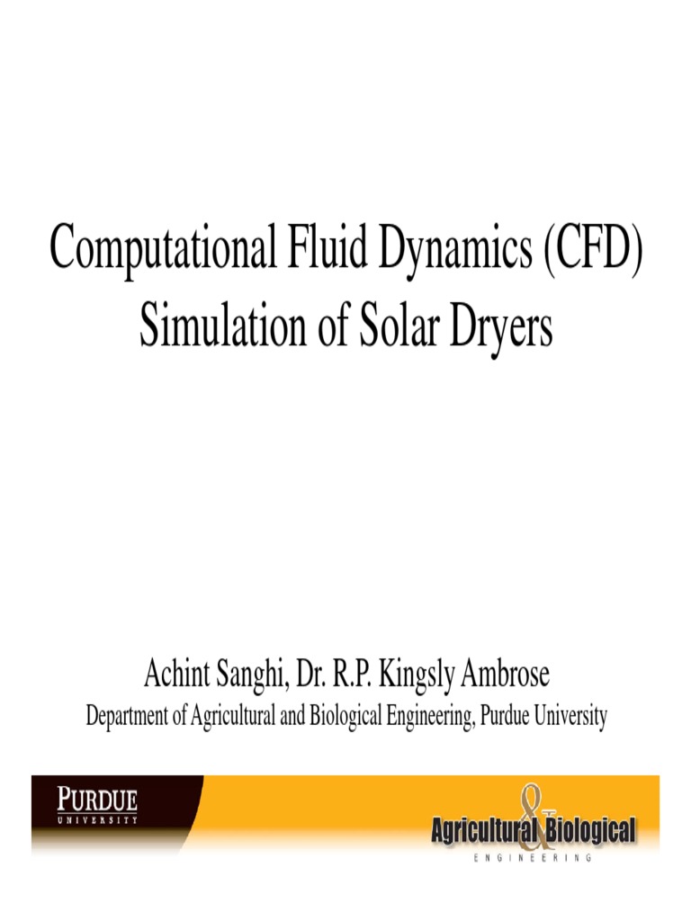 Computational Fluid Dynamics Simulation of Solar Dryers A Sanghi | PDF | Convection | Clothes Dryer