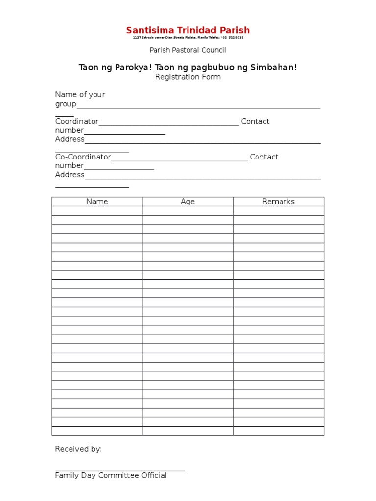 Family Day Form 2016 | PDF