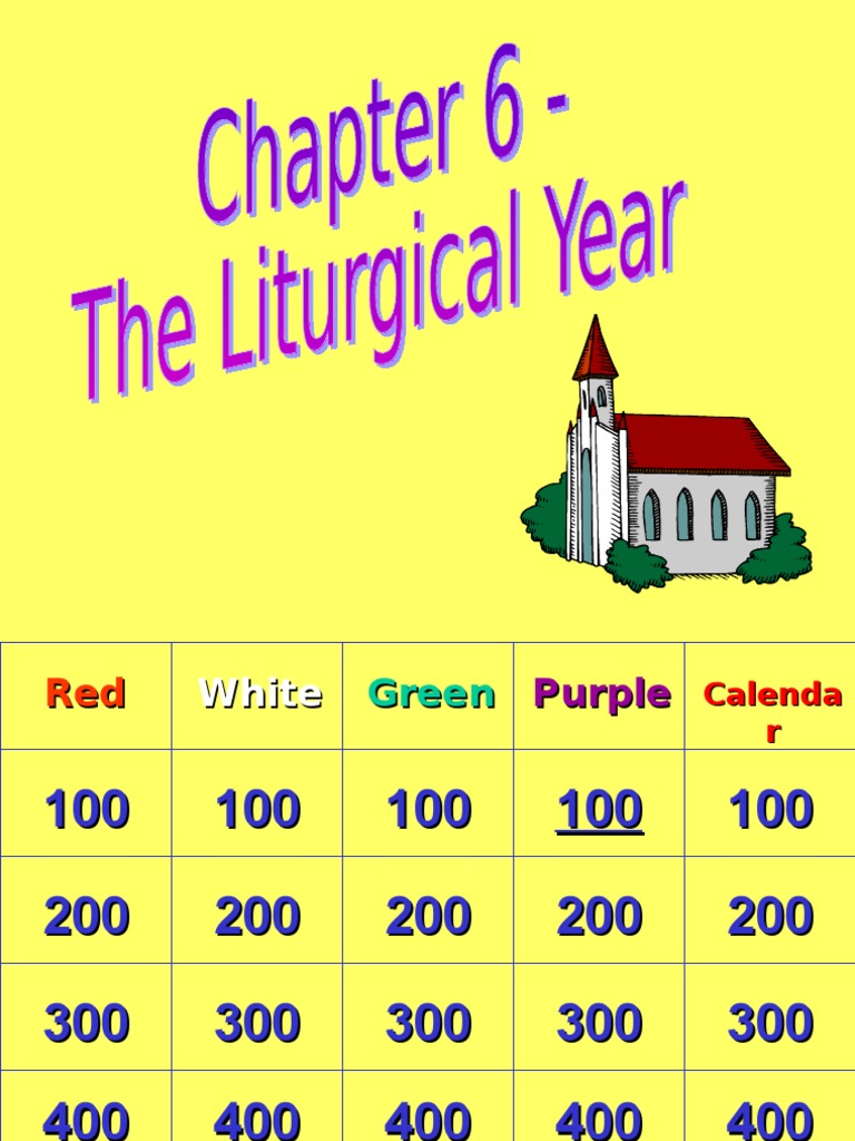 CH 6 - Jeopardy Game | PDF | Liturgical Year | Advent