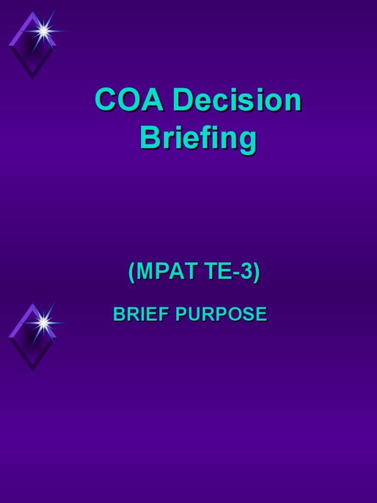 COA Decision Briefing | PDF | Military | Military Science