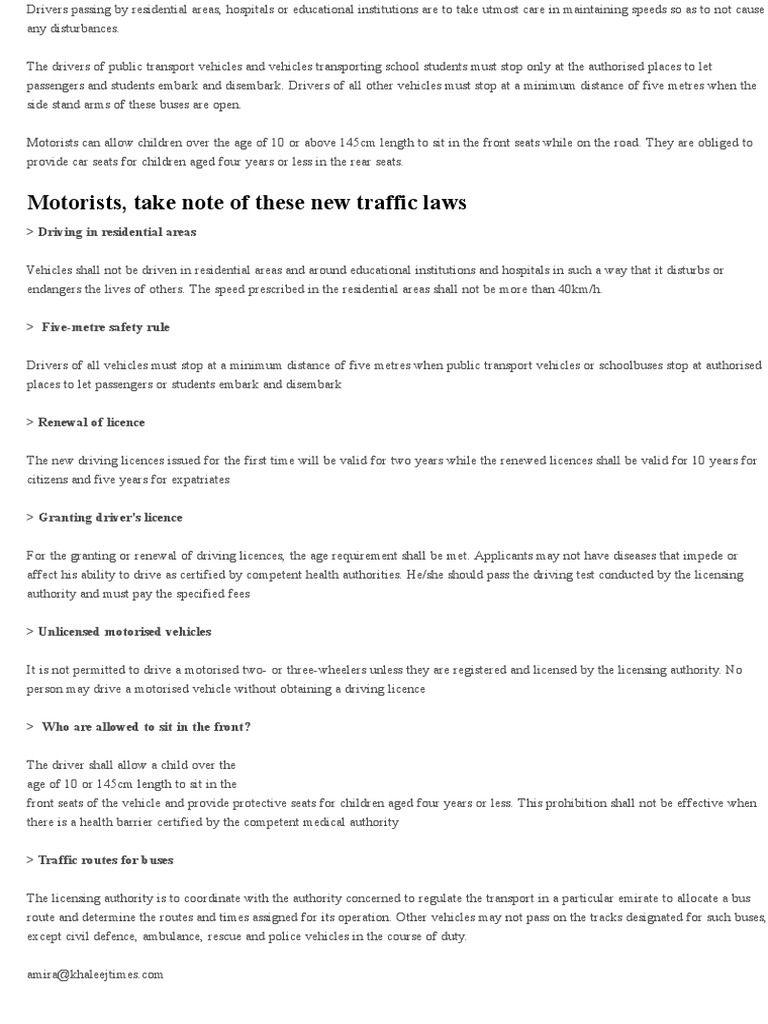 Motorists, Take Note of These New Traffic Laws | PDF | Driver's License ...