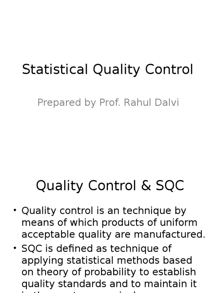 Statistical Quality Control | PDF | Sampling (Statistics) | Randomness