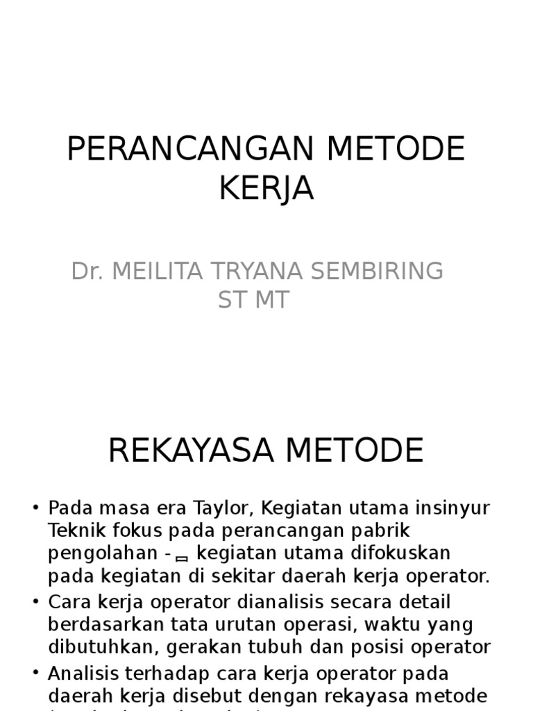 Rekayasa Metode Kerja dan Pengukuran | PDF | Teknologi & Rekayasa