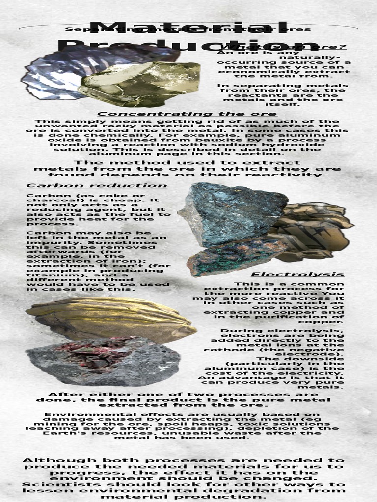 Material Production: What Is An Ore? | PDF | Redox | Metals