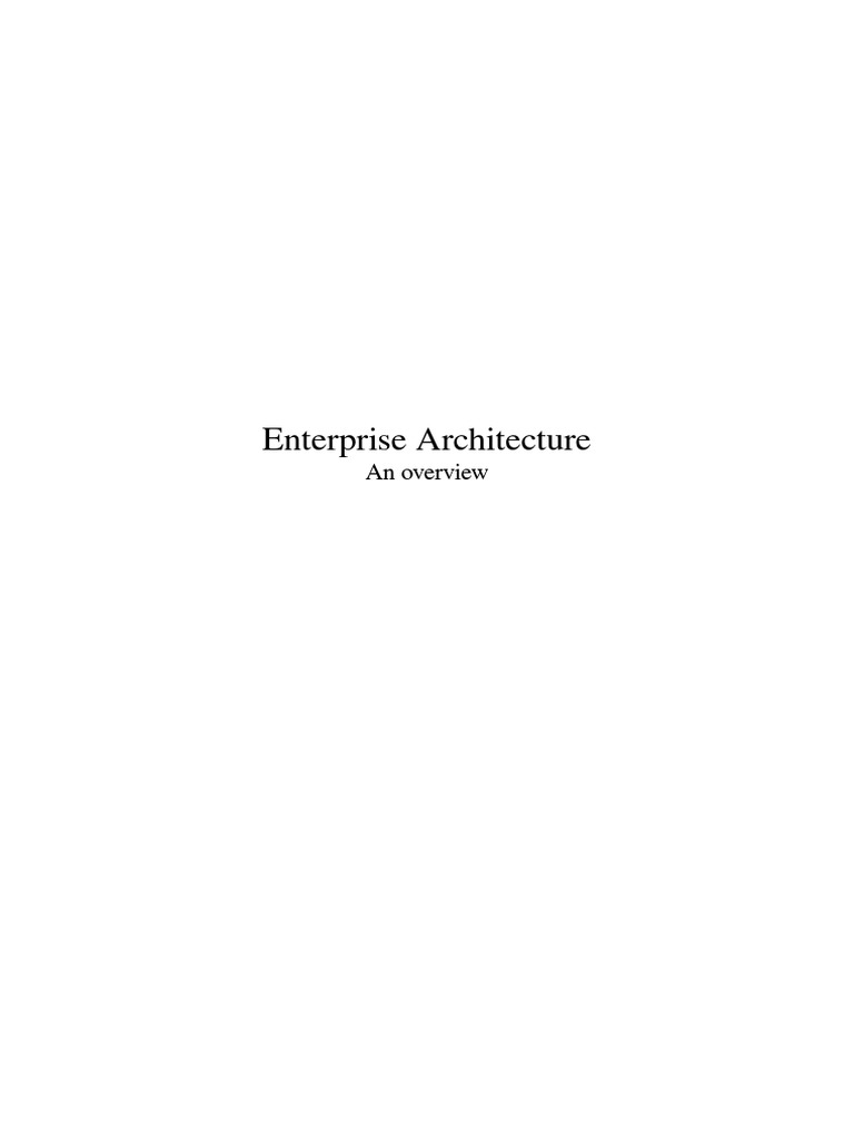 Enterprise Architecture | PDF | Enterprise Architecture | Software Design