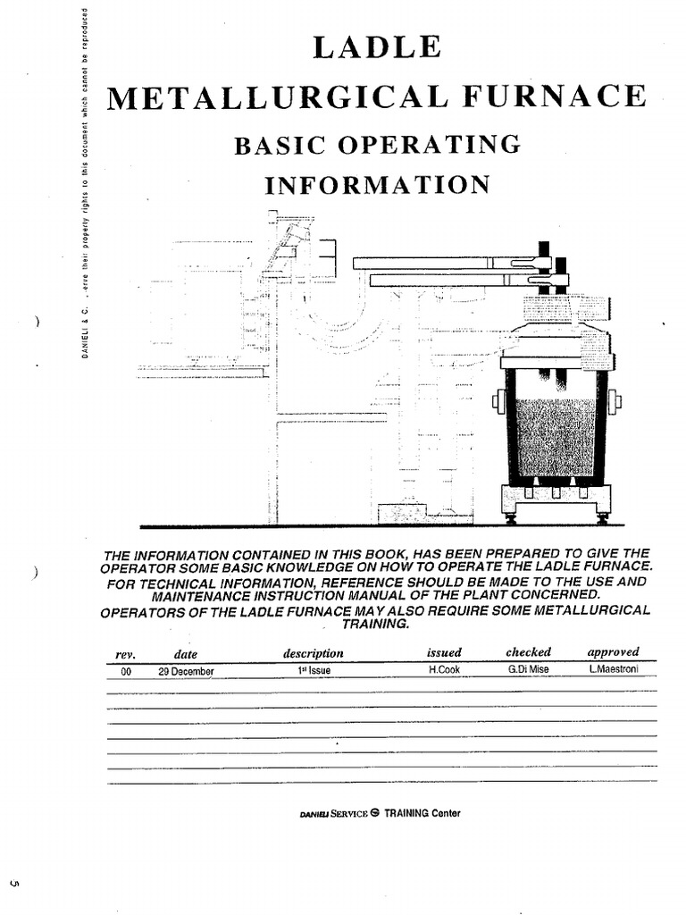 Ladle Metallurgical Furance Basic Operating Information | PDF