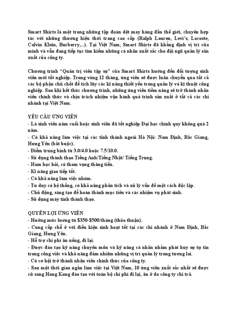 Smart Shirts | PDF