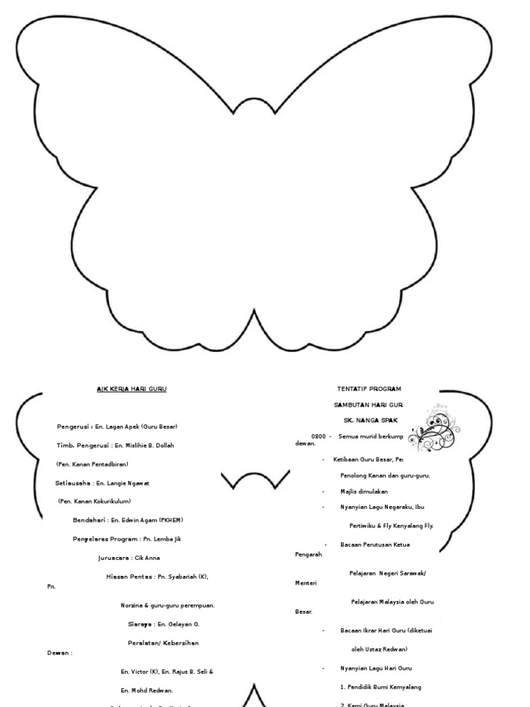 Buku Program Hari Guru (Bentuk Rama-Rama) | PDF