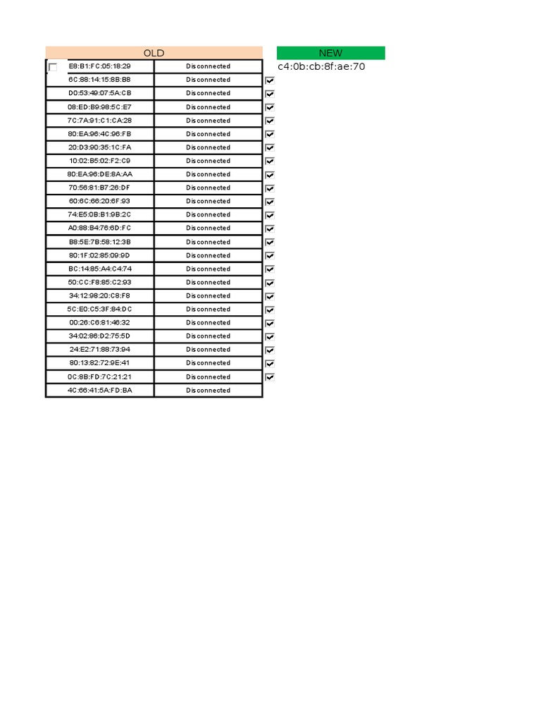 OLD NEW C4:0b:cb:8f:ae:70 | PDF