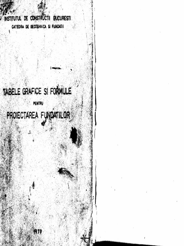 Tabele Si Formule Pt. Proiectarea Fundatiilor PDF | PDF